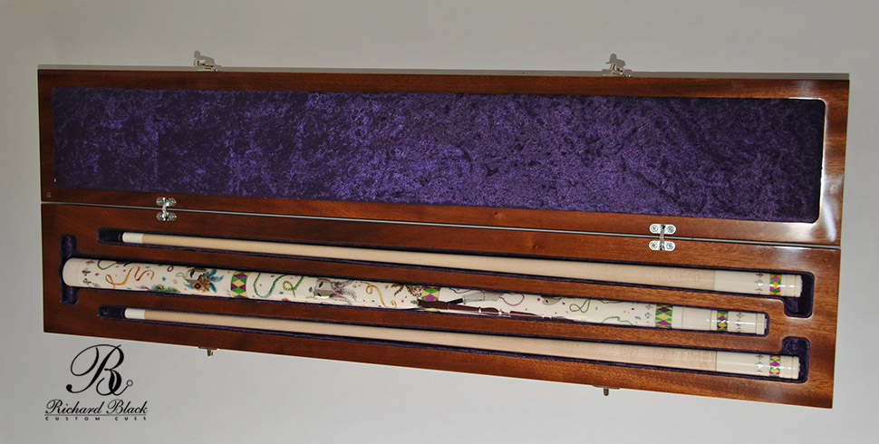 Mardi Gras cue designed by Richard Black, Black Cues Custom Crafted ...